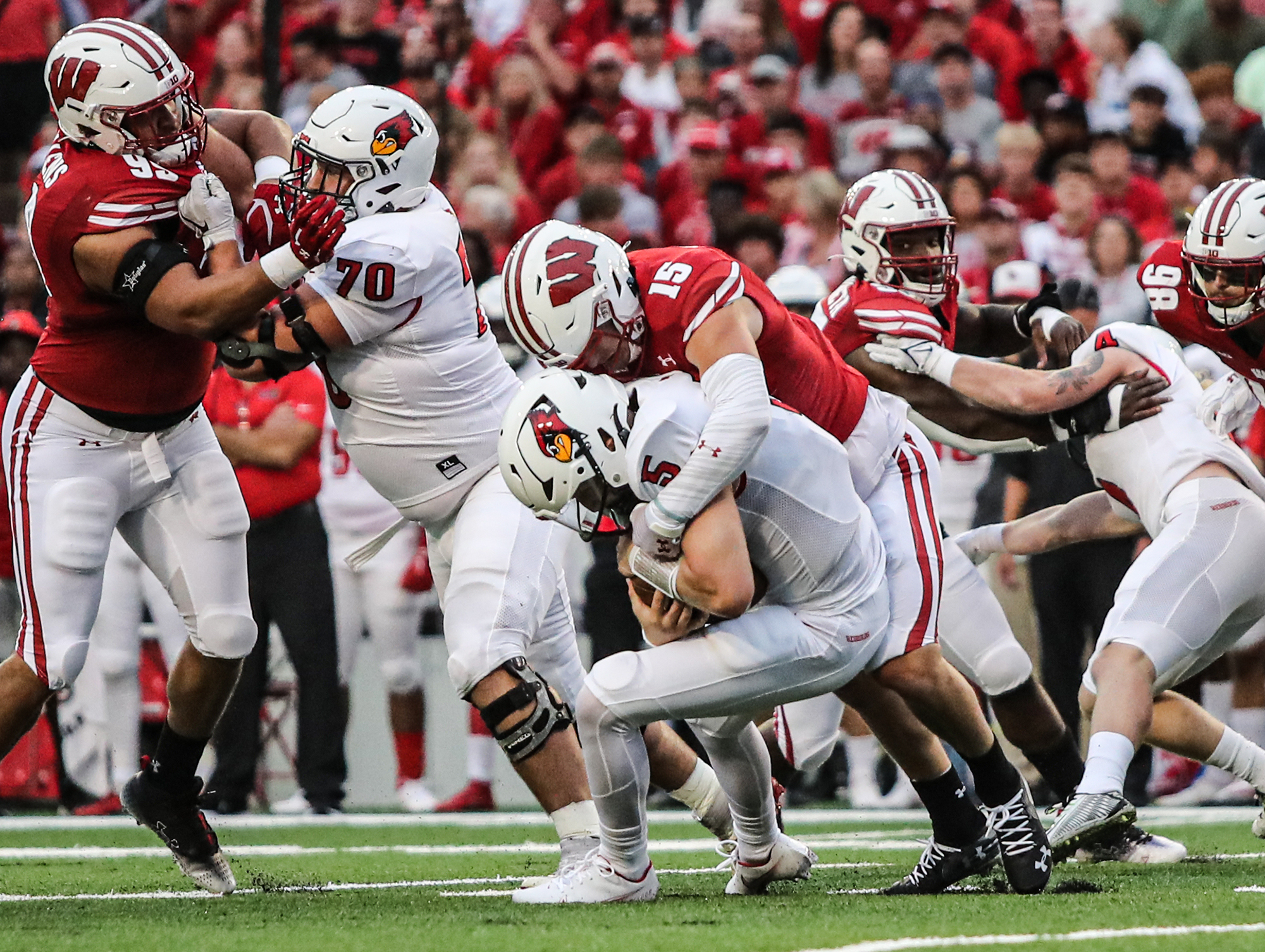 PHOTO GALLERY: Badgers Slaughter Illinois State 38-0 - KFIZ News-Talk ...